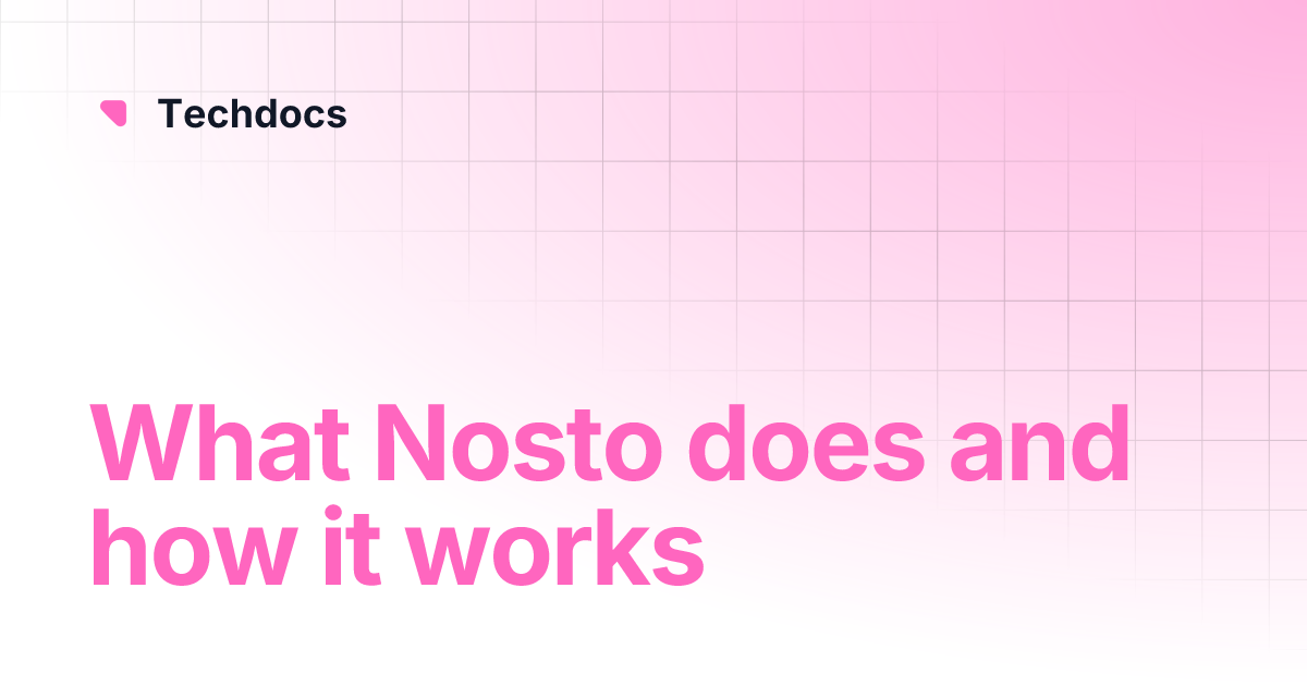 What Nosto does and how it works | Techdocs